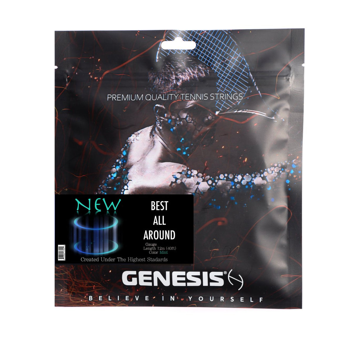 Genesis NEW 18 1.20mm Tennis String Pack (Cyan) (String Only ...